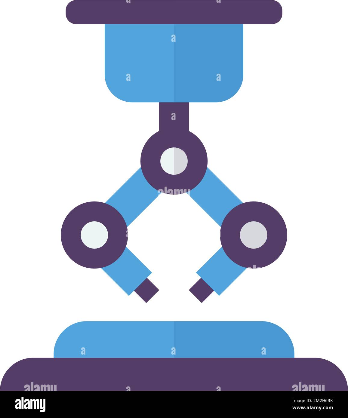 robot arm illustration in minimal style isolated on background Stock ...