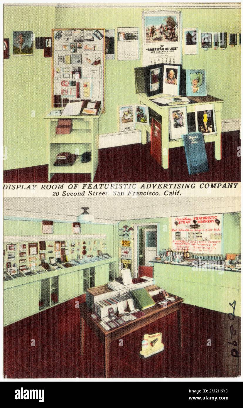 Display room of Featuristic Advertising Company, 20 Second Street, San ...