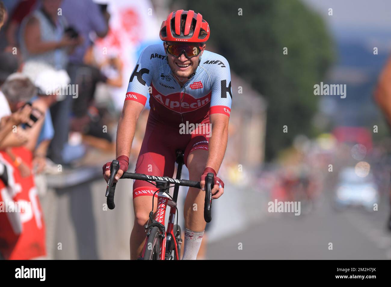 German Marco Mathis of Katusha-Alpecin as he arrives in the 52nd ...