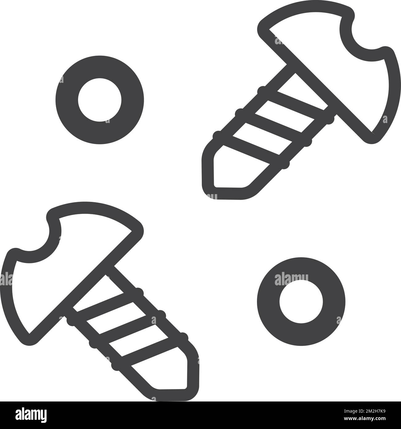 female screws or Bolts illustration in minimal style isolated on ...