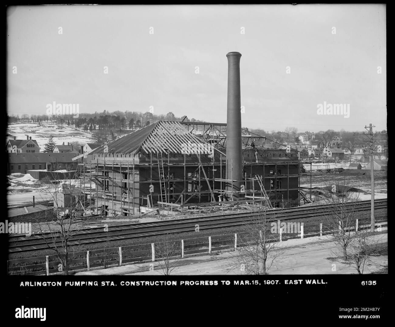 Distribution Department, Arlington Pumping Station, construction ...