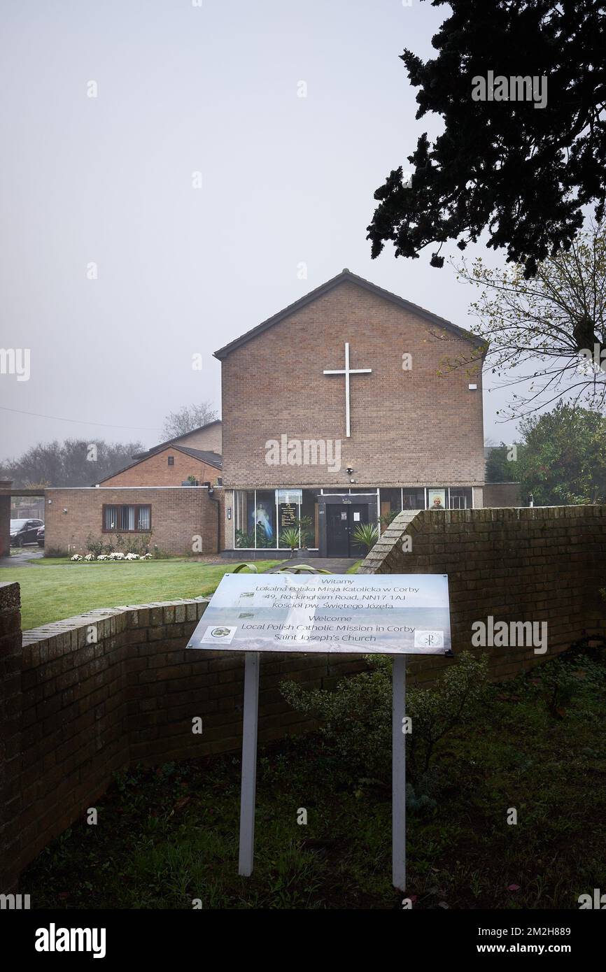 St Joseph's church, the local polish catholic mission in Corby, England ...