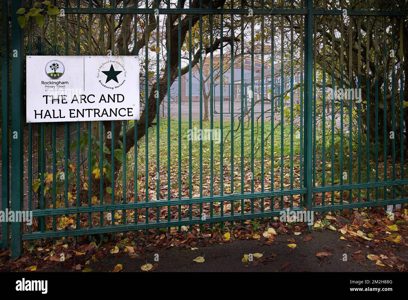 The Arc and Hall entrance to Rockingham Primary school, Corby, England ...