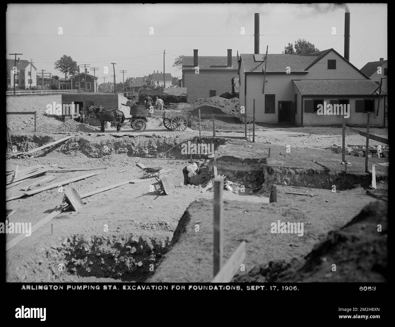 Distribution Department, Arlington Pumping Station, excavation for ...