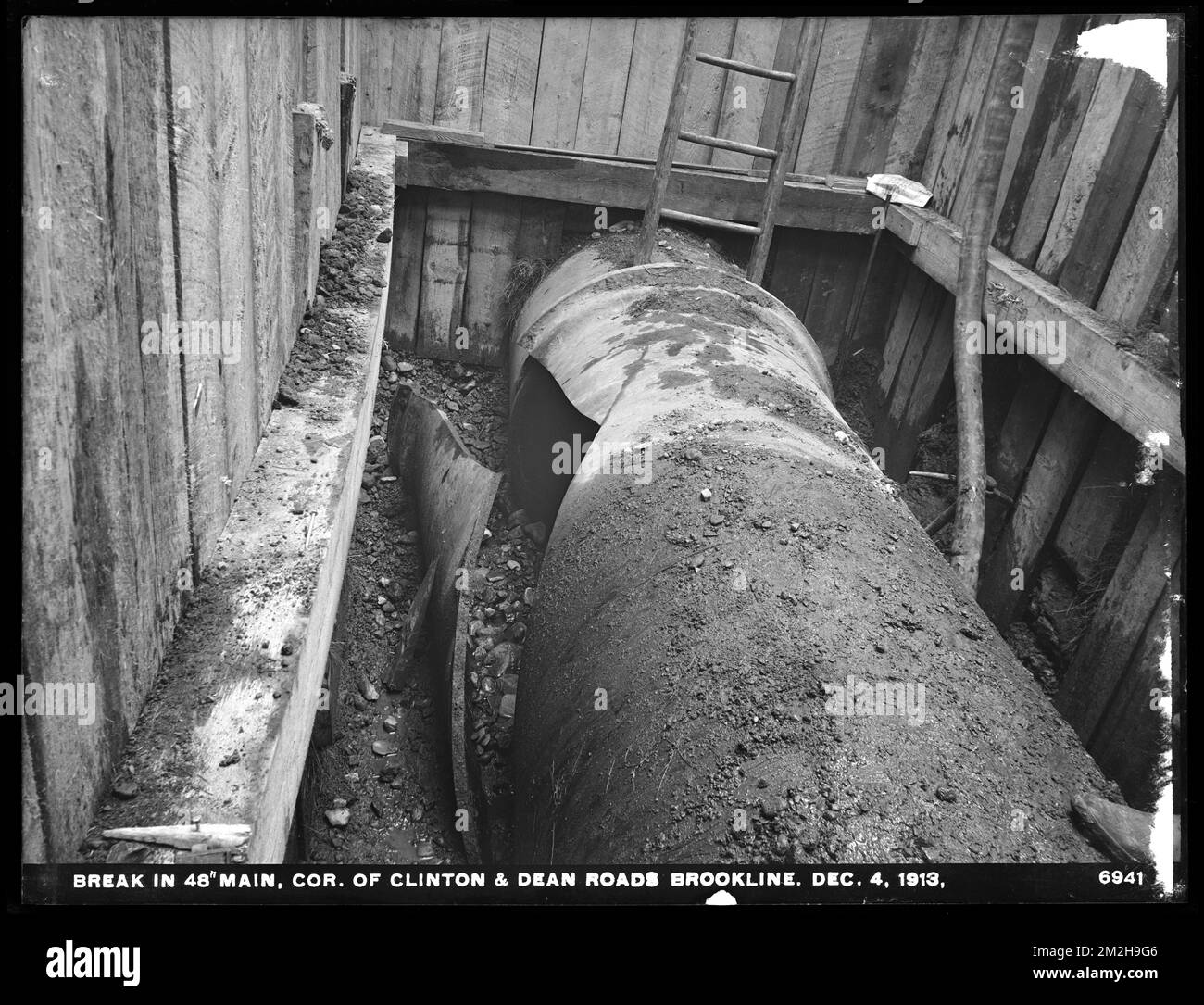 Distribution Department, break, break in 48-inch main, corner of ...