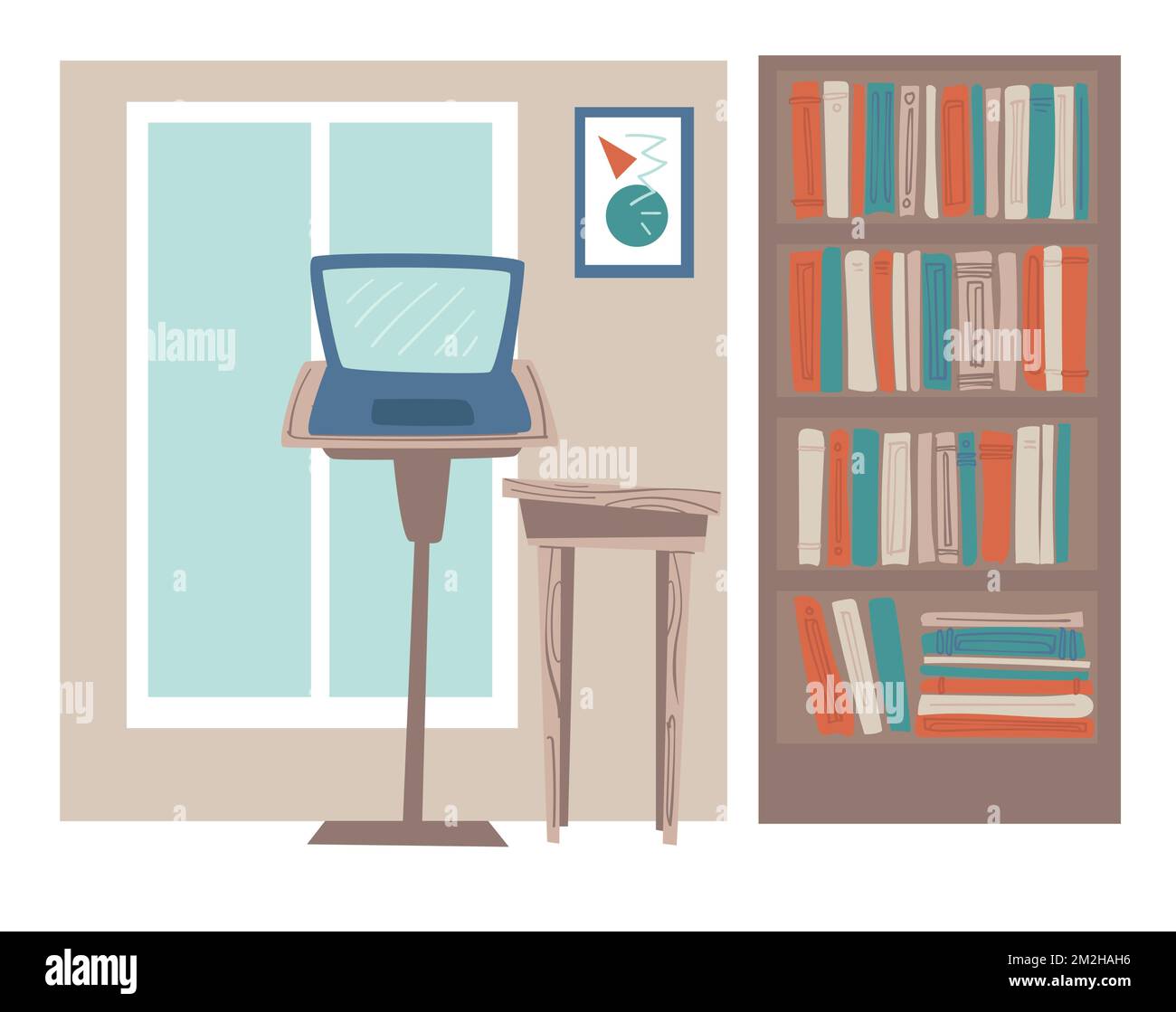 Workplace computer books in Stock Vector Images - Alamy