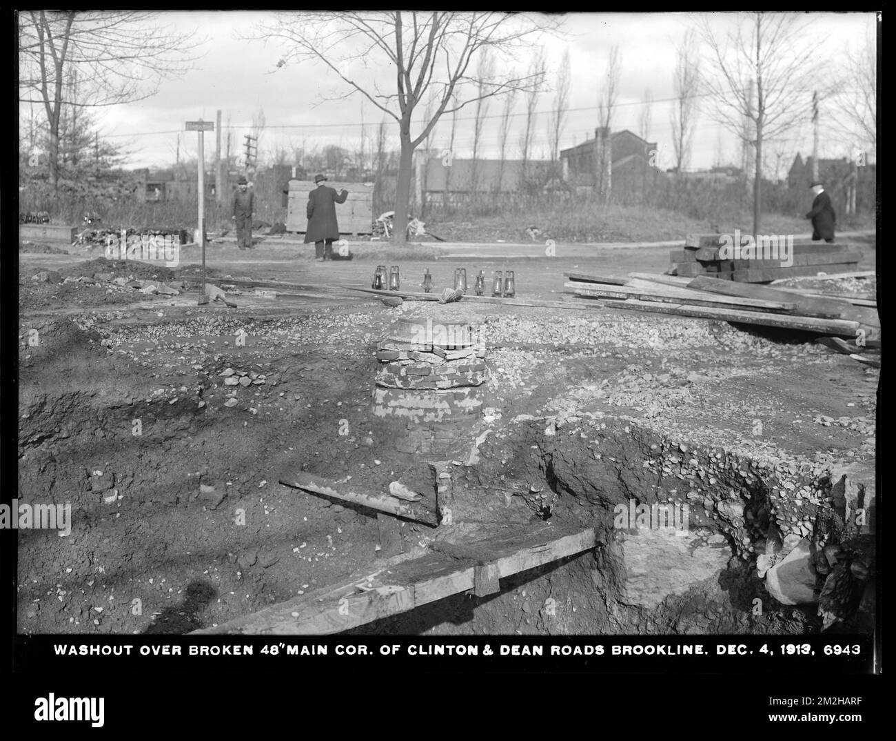 Distribution Department, break, washout over broken 48-inch main ...