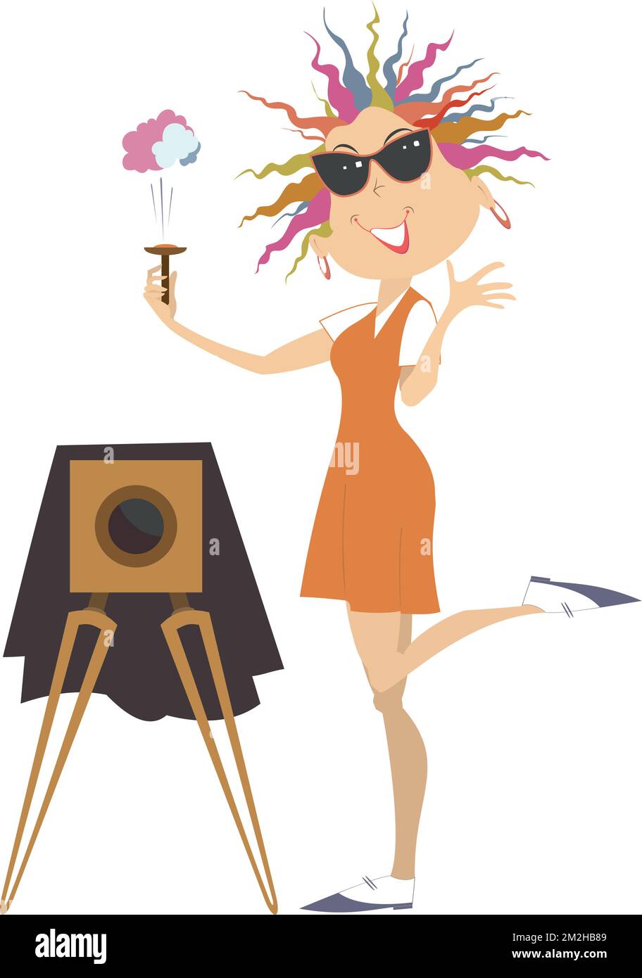 Female using camera on Stock Vector Images - Alamy