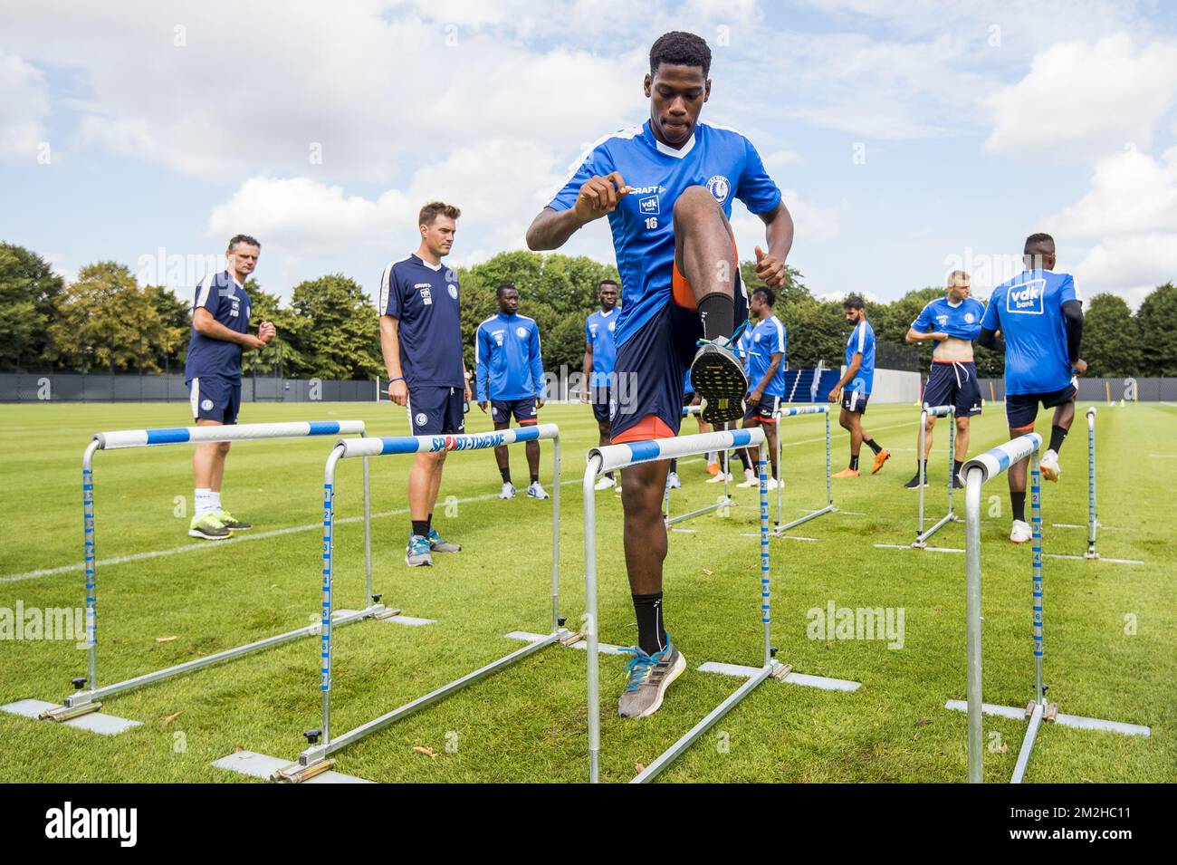 Gent's Jonathan David pictured in action during a training session of ...