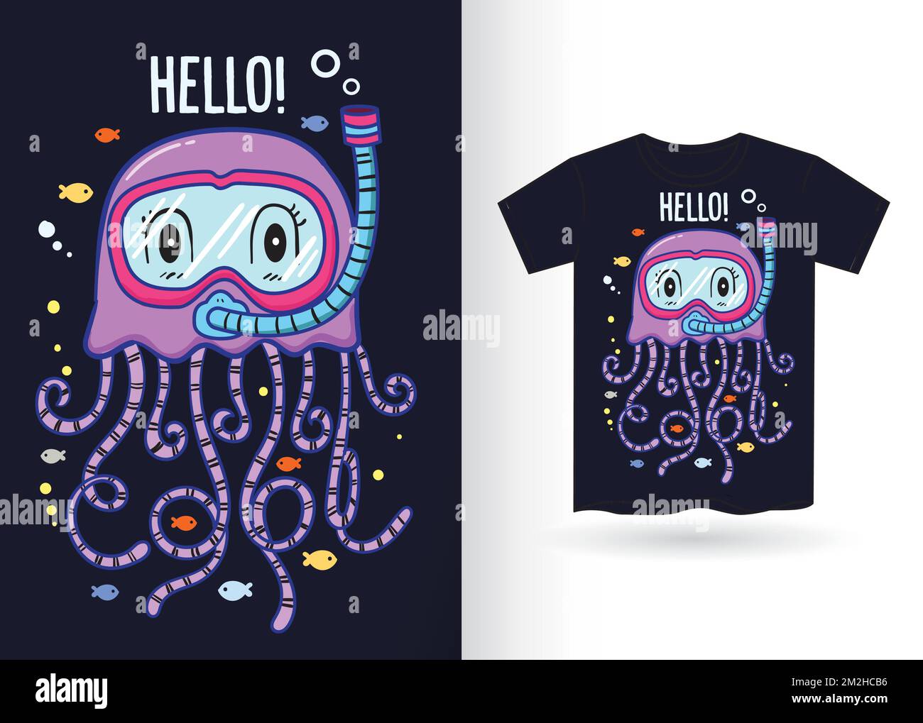 Hand and jellyfish Stock Vector Images - Alamy