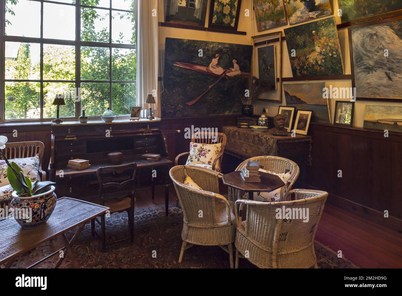 Living room / studio in the house of Claude Monet, painter and founder ...