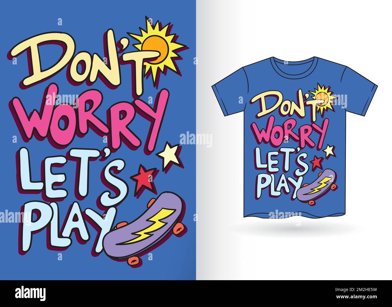 Hand drawn typography cartoon for t shirt with template Stock Vector ...