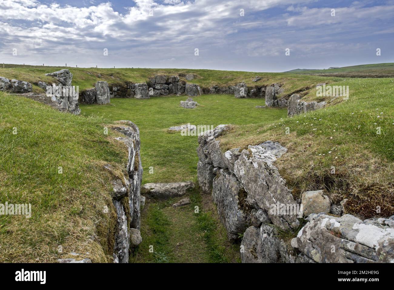 Entrance of the Stanydale Temple, Neolithic site on the Mainland ...
