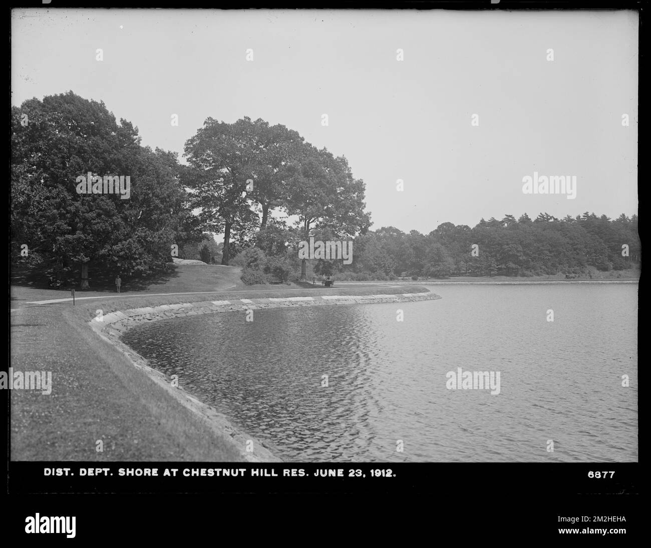 Distribution Department, Chestnut Hill Reservoir, shore, Brighton, Mass ...