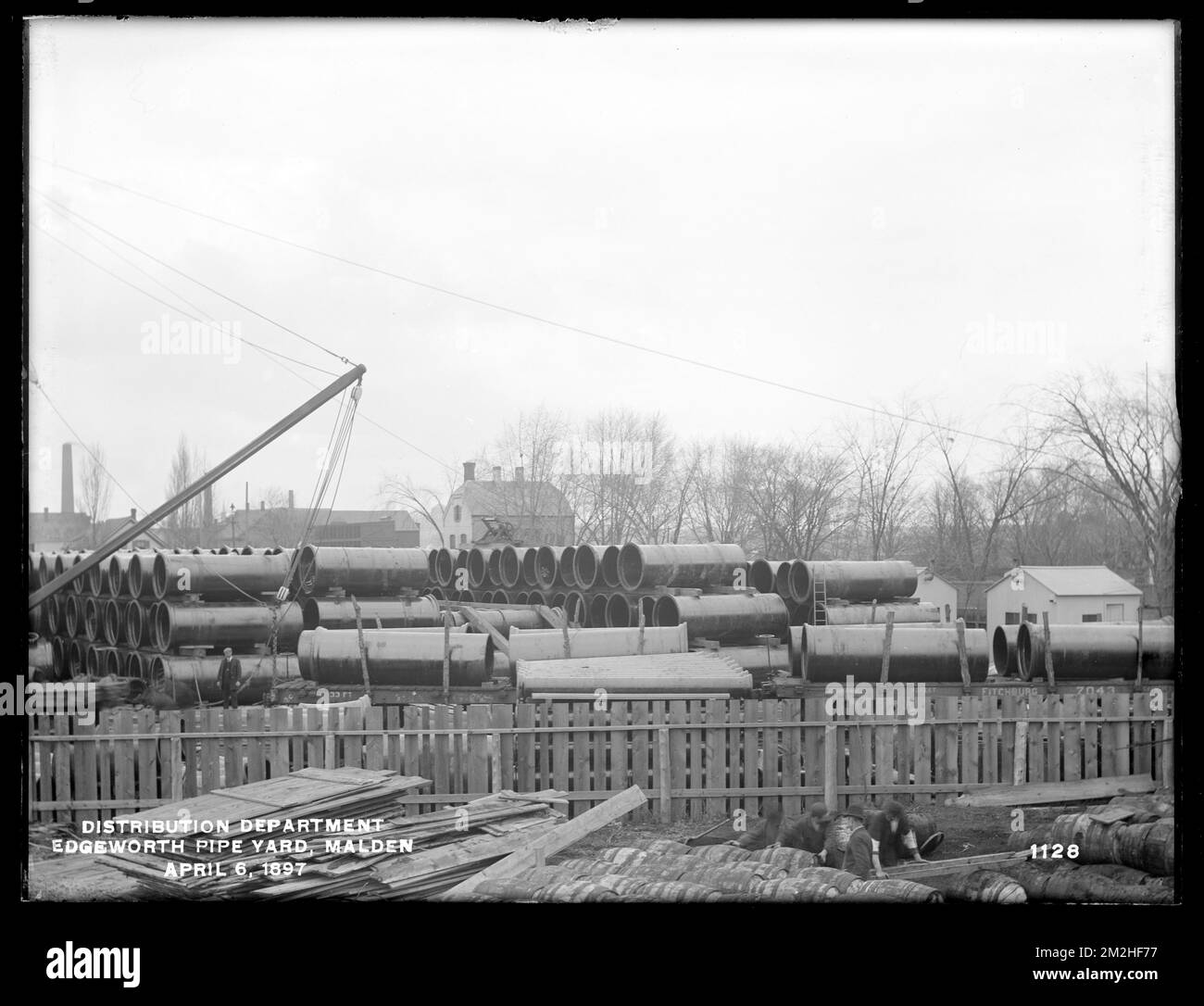 Pipes construction site architecture Black and White Stock Photos ...