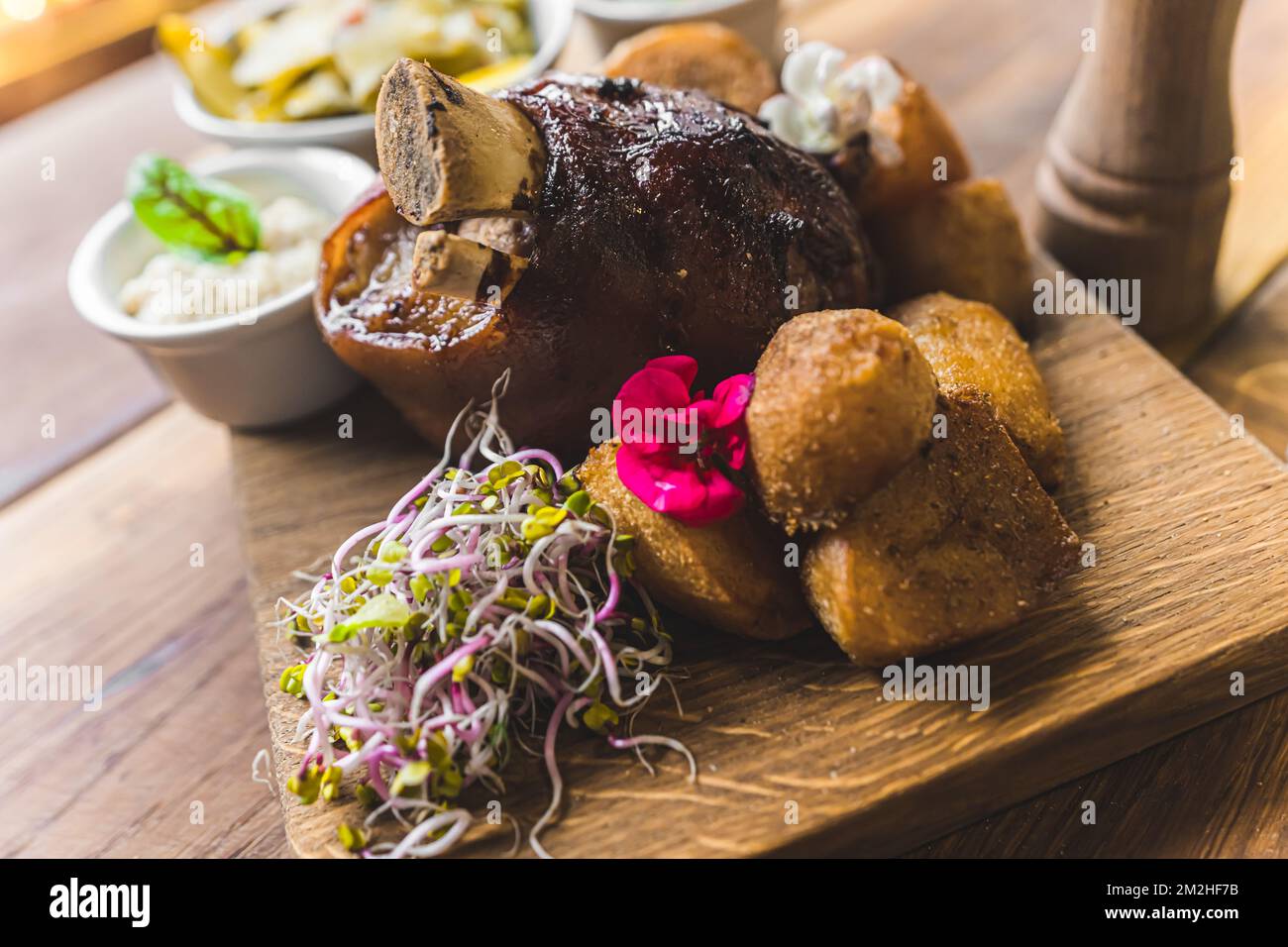 Traditional Polish cuisine - golonka - roasted pork knuckle served in ...