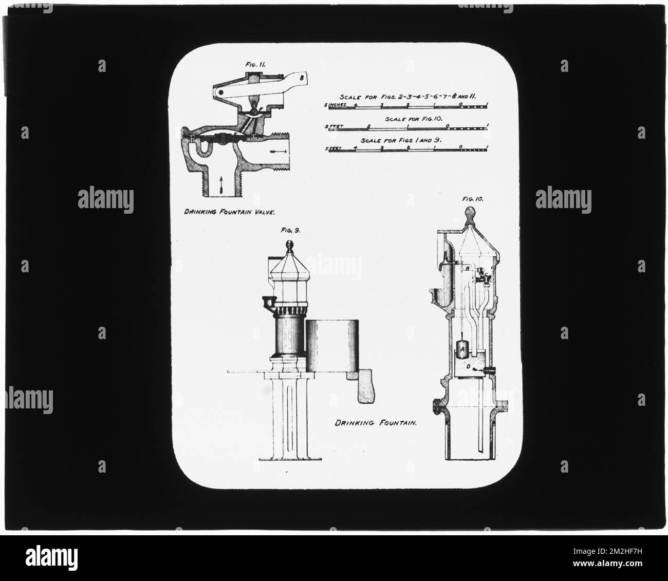 Distribution Department, drinking fountain, engineering plan, Mass., ca ...