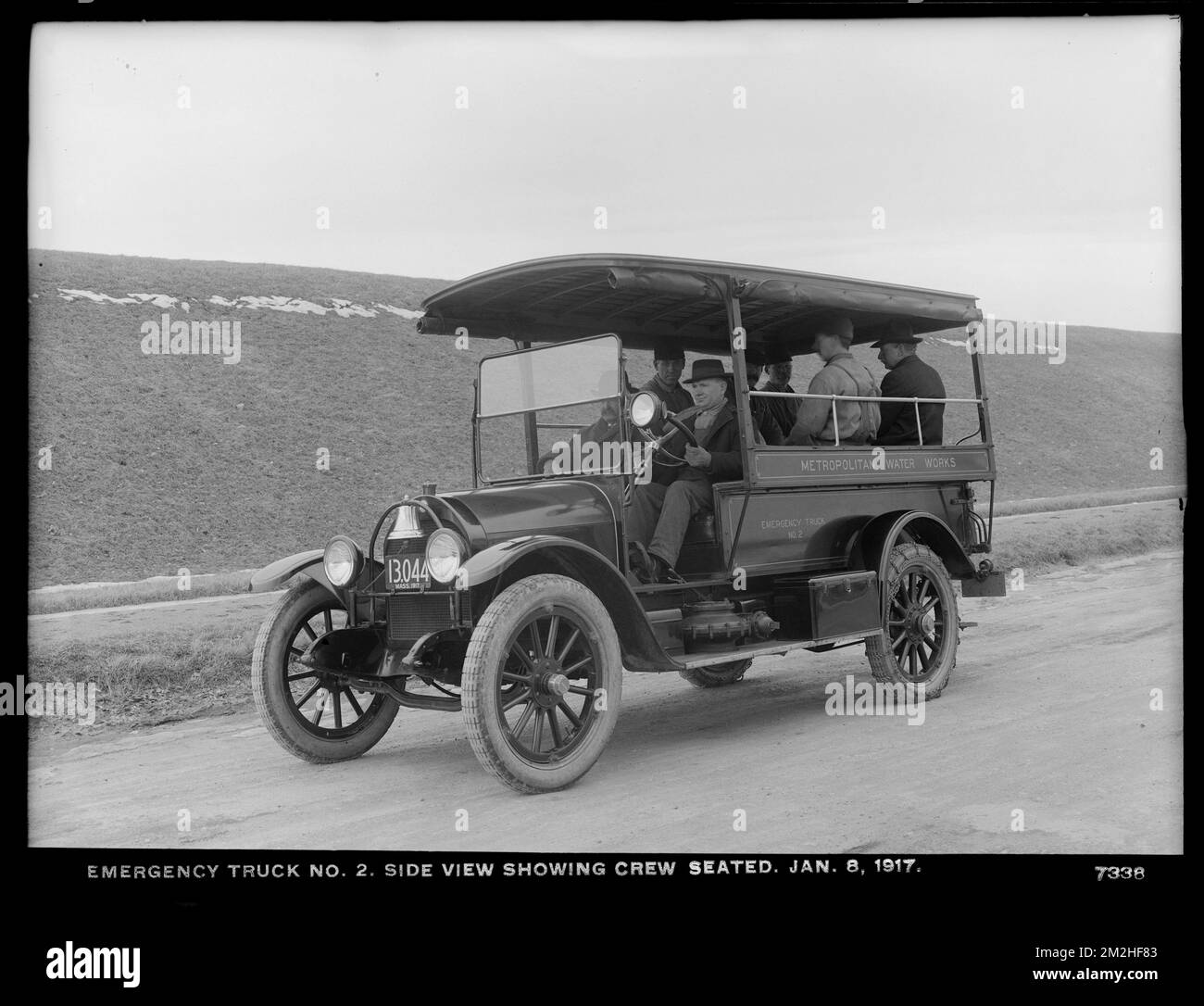Distribution Department, Emergency Truck No. 2, side view showing crew ...