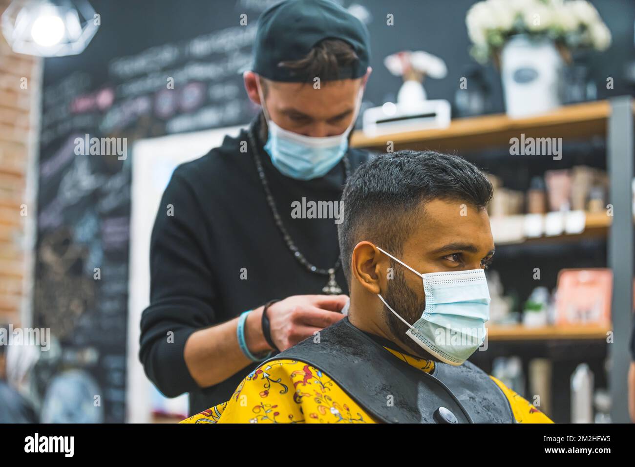 Portrait male client in barbershop hi-res stock photography and images ...