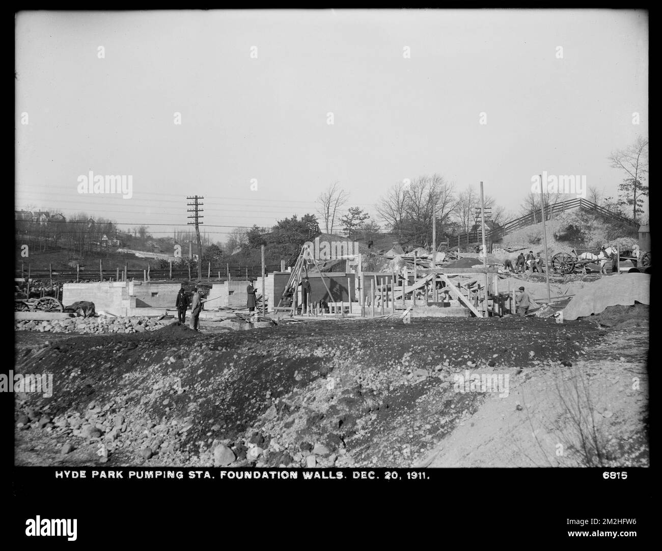 Distribution Department, Hyde Park Pumping Station, foundation walls ...
