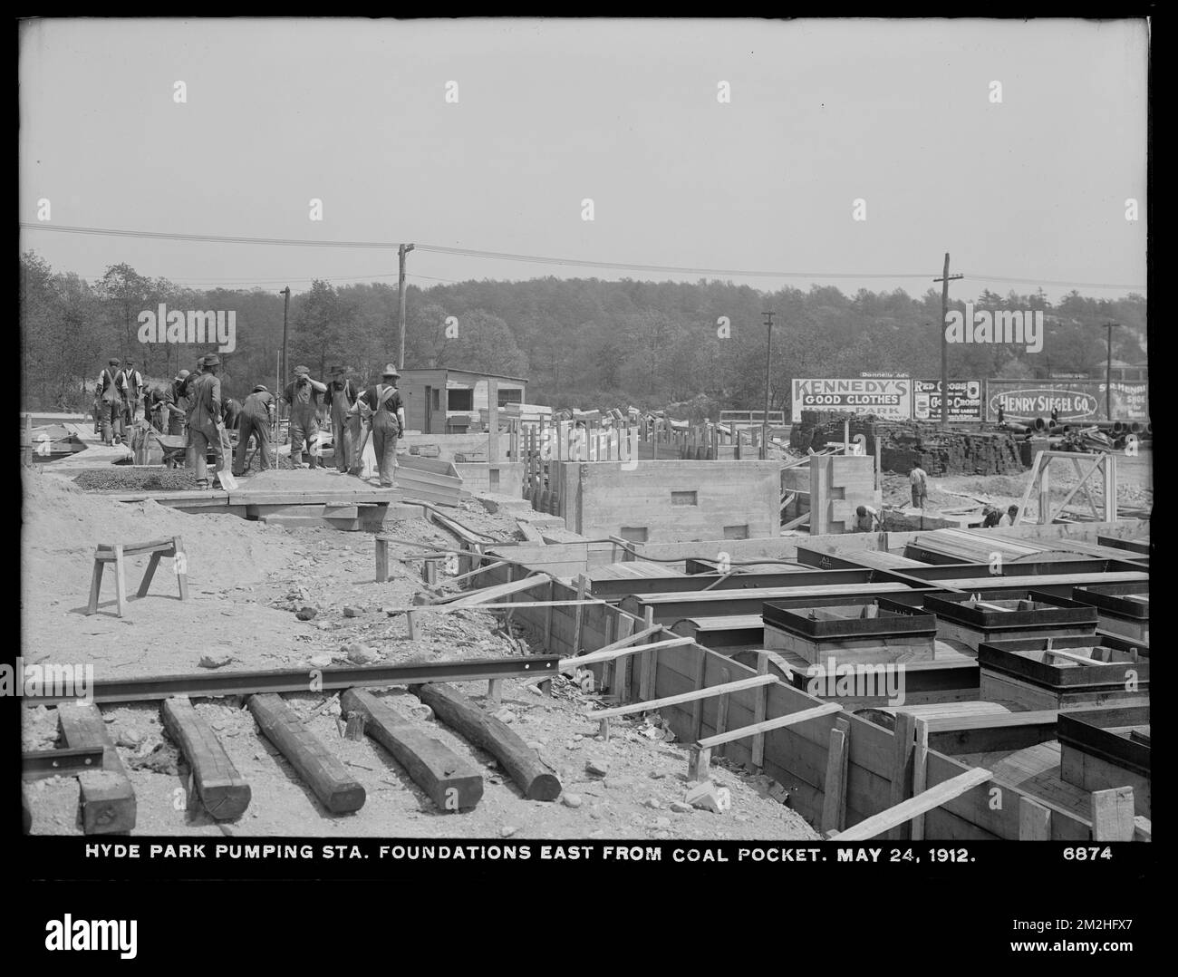 Distribution Department, Hyde Park Pumping Station, foundations east ...