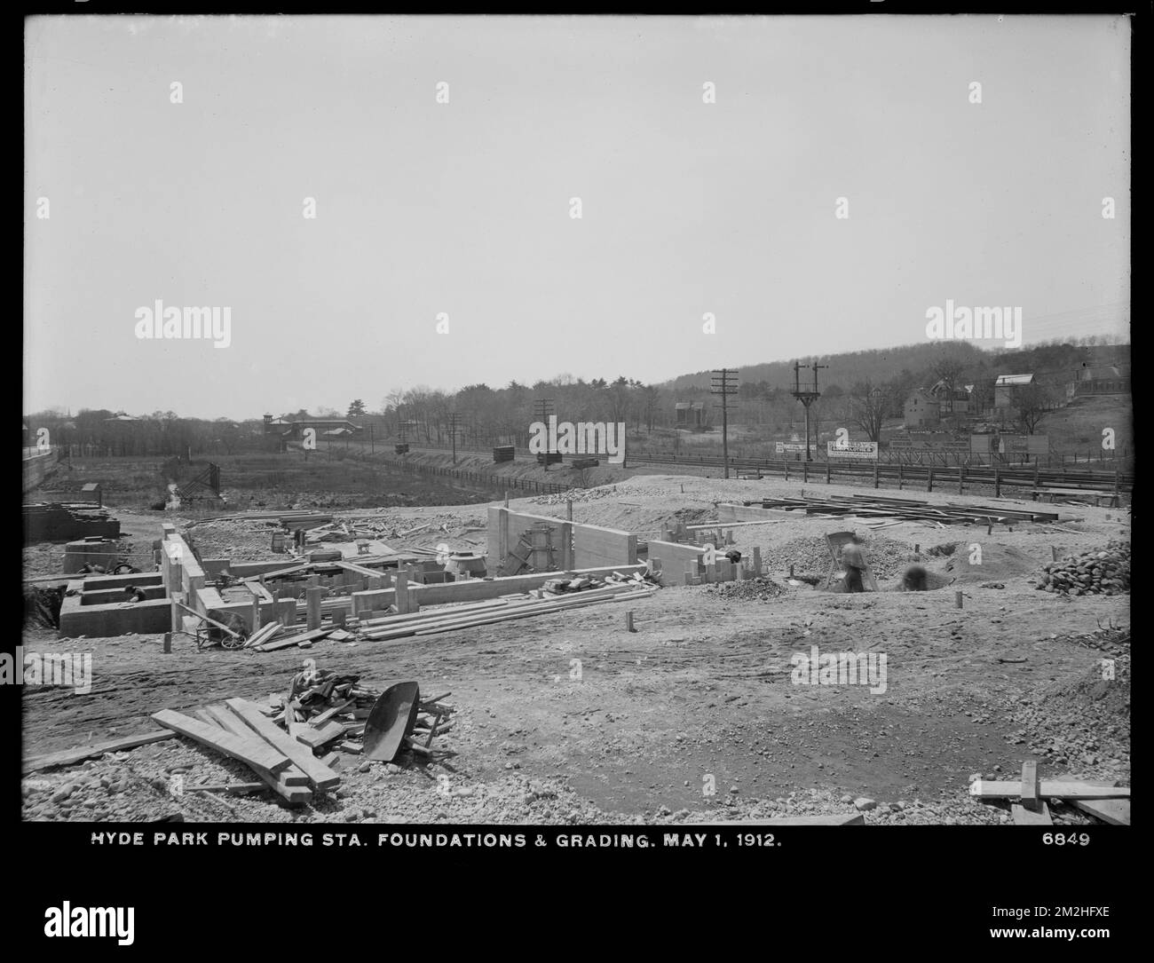 Distribution Department, Hyde Park Pumping Station, foundations and ...