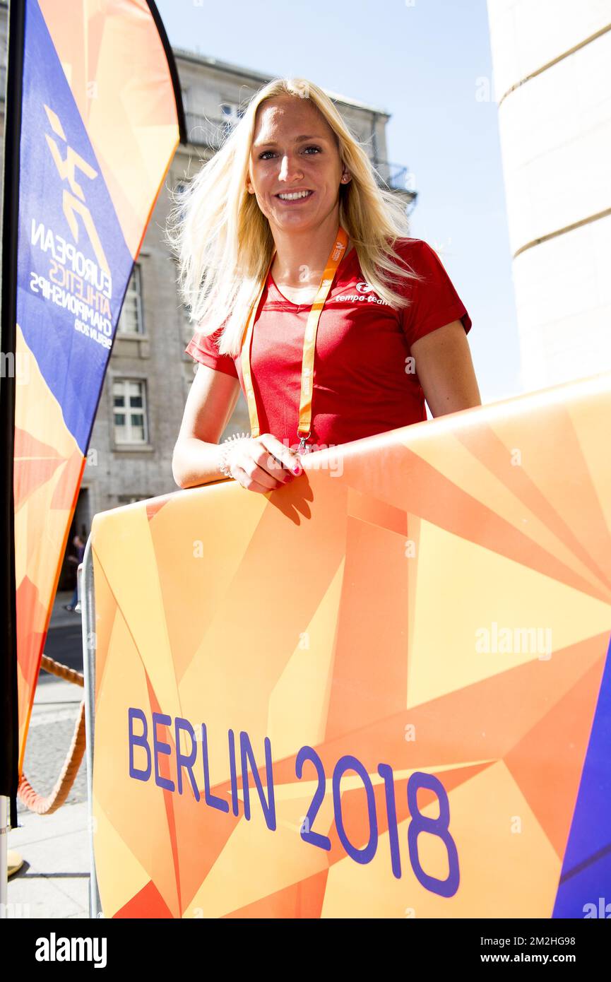Hanne Claes poses for the photographer during a press moment of the ...