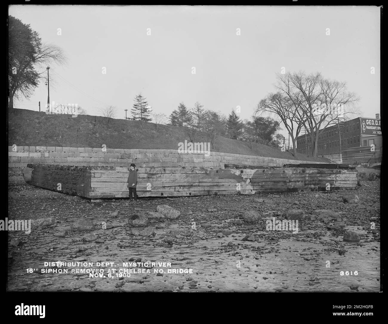 Distribution Department, Low Service Pipe Lines, 16-inch siphon removed ...