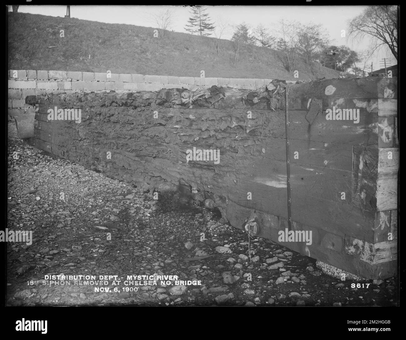 Distribution Department, Low Service Pipe Lines, 16-inch siphon removed ...