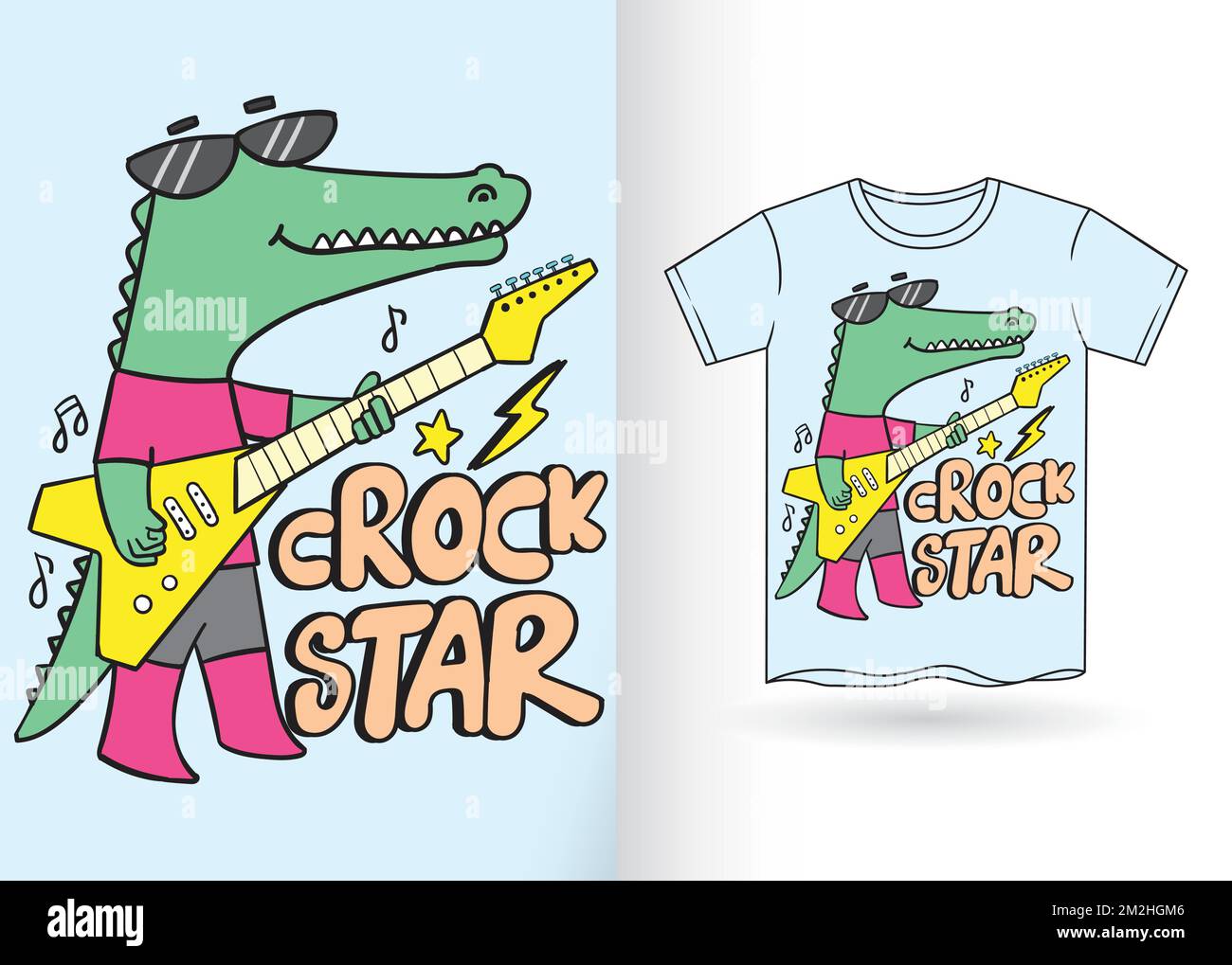 Hand drawn cartoon for t shirt with template Stock Vector Image & Art ...