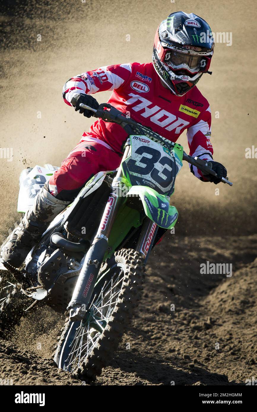 Belgian Julien Lieber pictured in action during the motocross MXGP ...