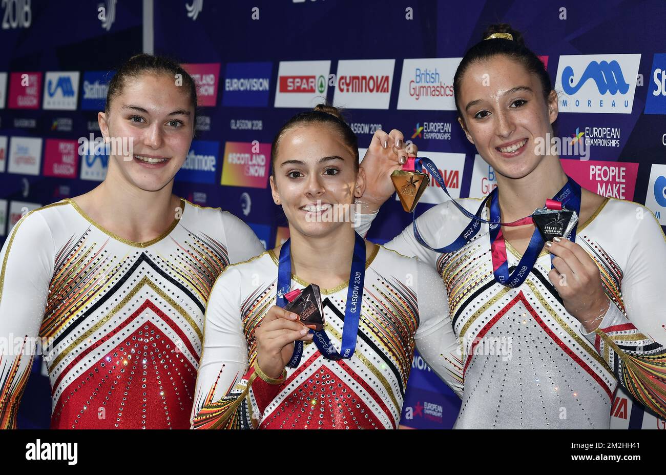 Belgian gymnast Maellyse Brassart, Belgian silver medalist Axelle ...