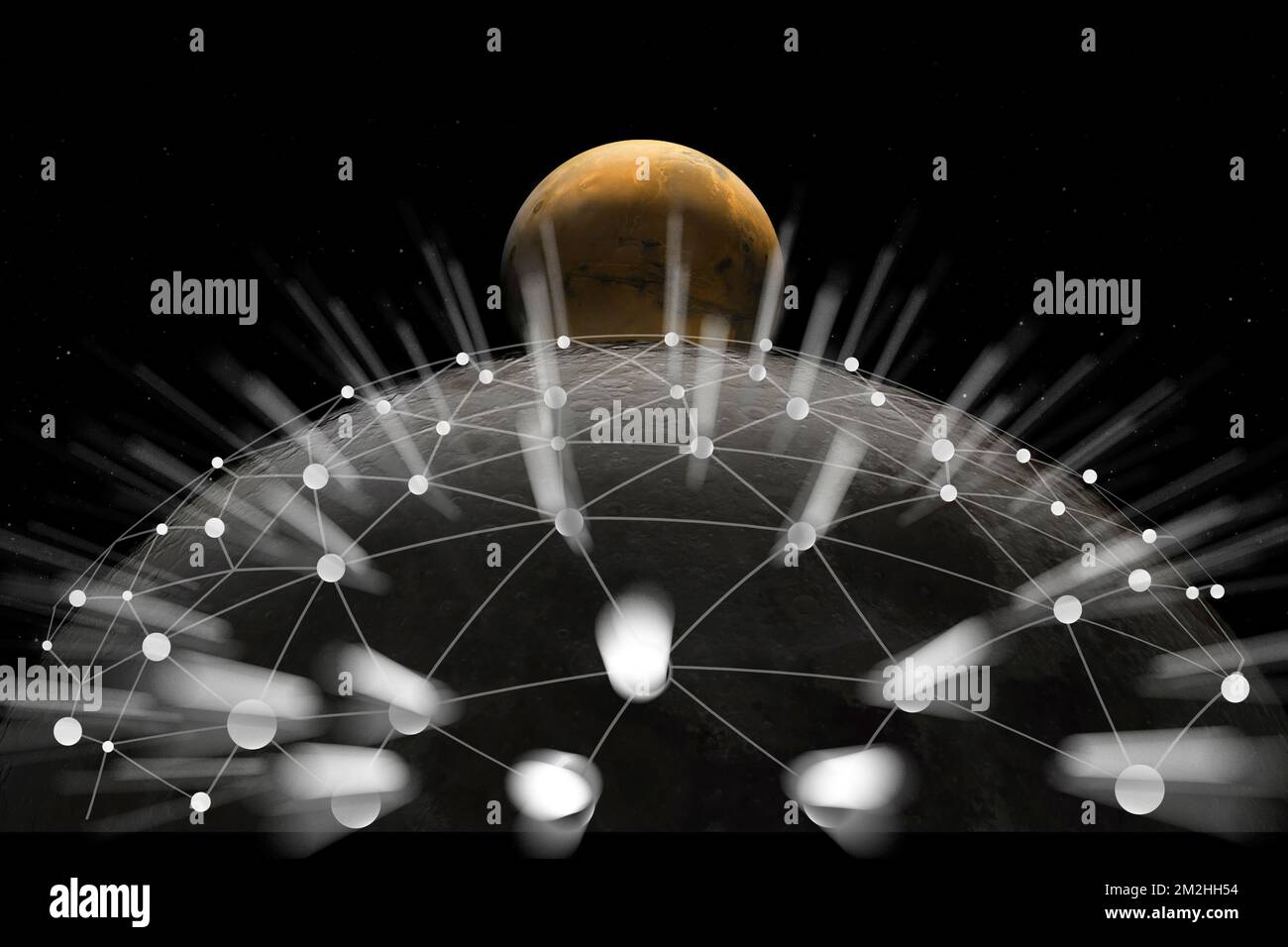 Alien planet covered in a network. Elements of this image furnished by ...