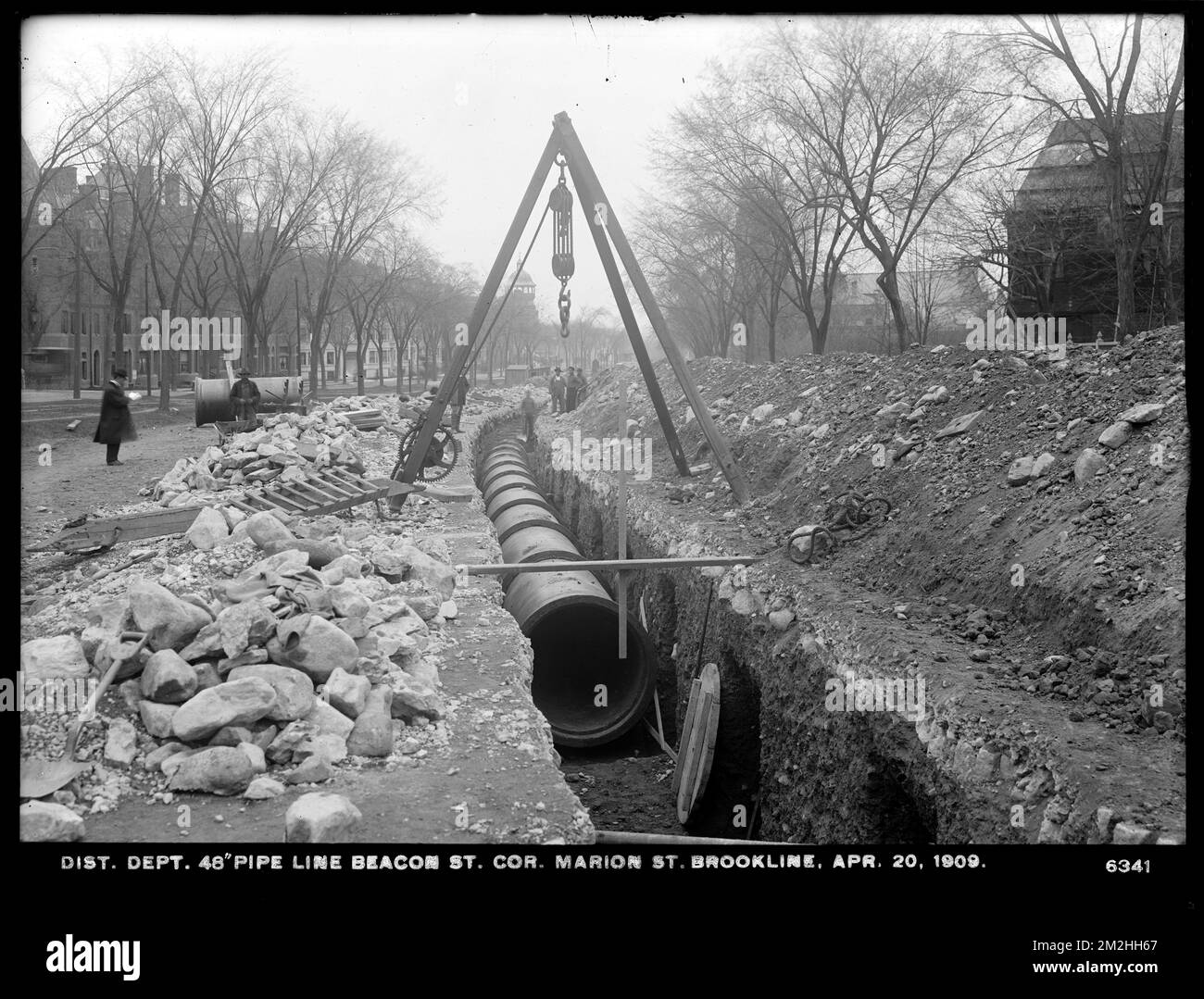 Distribution Department, Low Service Pipe Lines, 48-inch pipe, Beacon ...