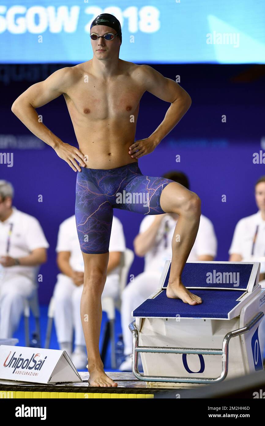 Belgian swimmer Sebastien De Meulemeester pictured during the heats of ...