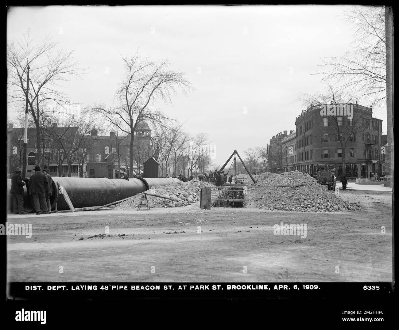 Distribution Department, Low Service Pipe Lines, 48-inch pipe, laying ...