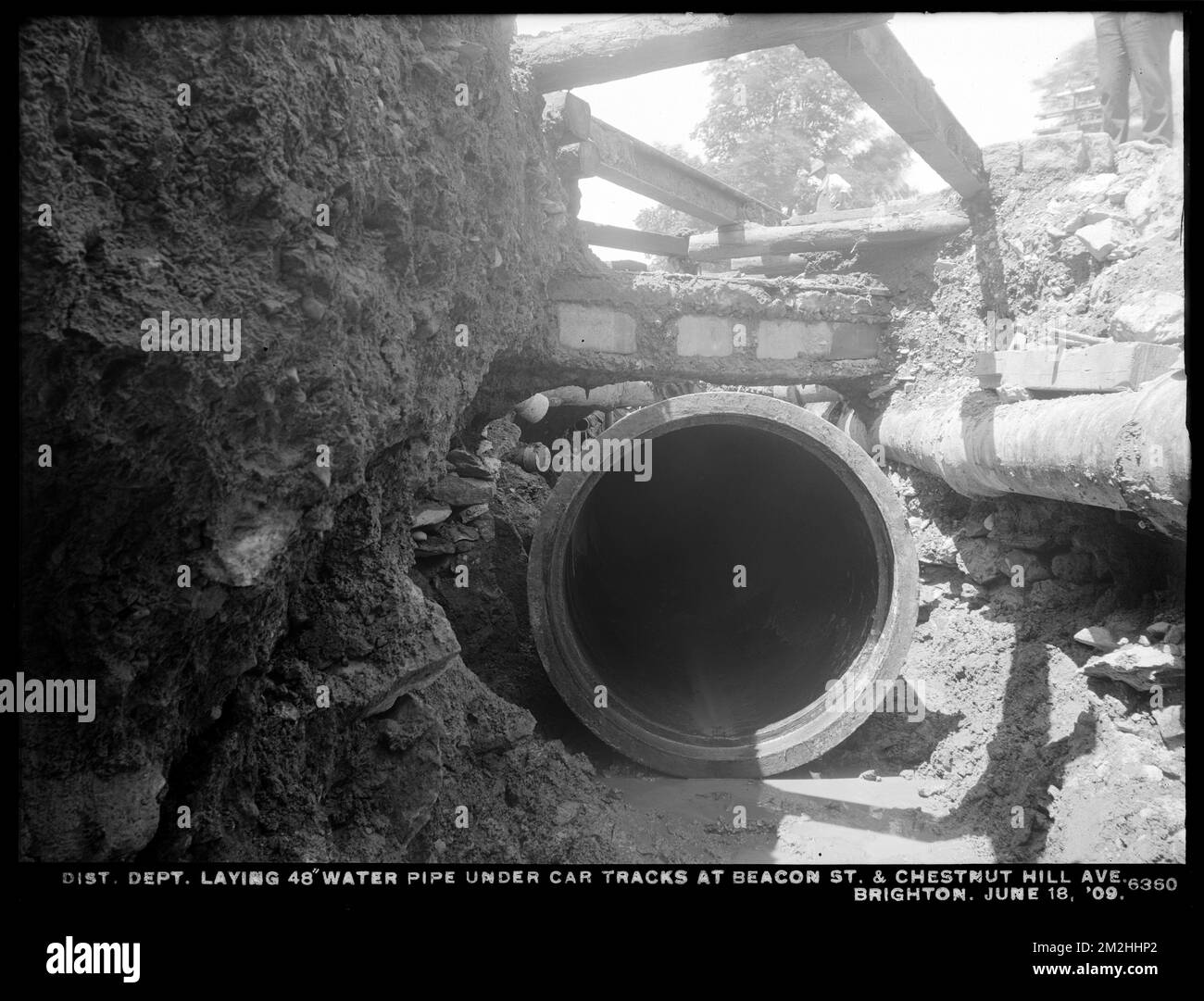 Distribution Department, Low Service Pipe Lines, 48-inch pipe, laying ...