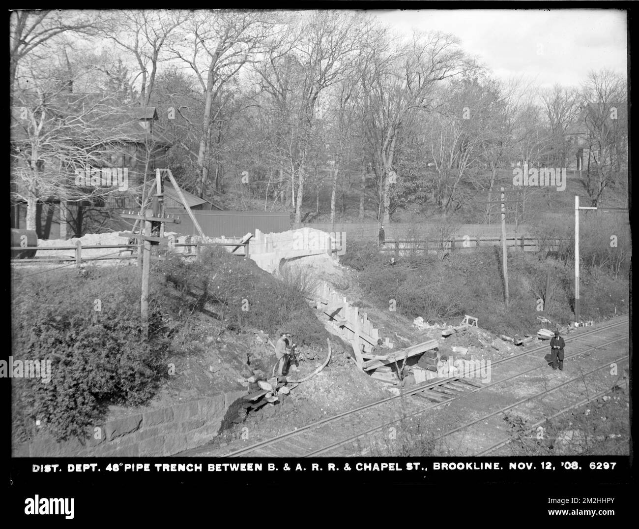 Distribution Department, Low Service Pipe Lines, 48-inch pipe, trench ...