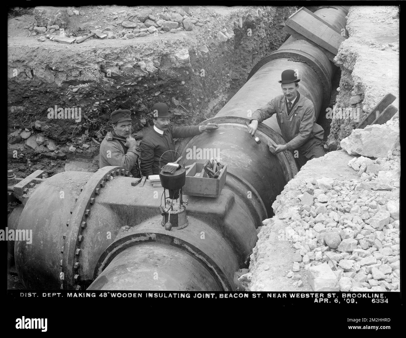 Distribution Department, Low Service Pipe Lines, 48-inch pipe, making ...