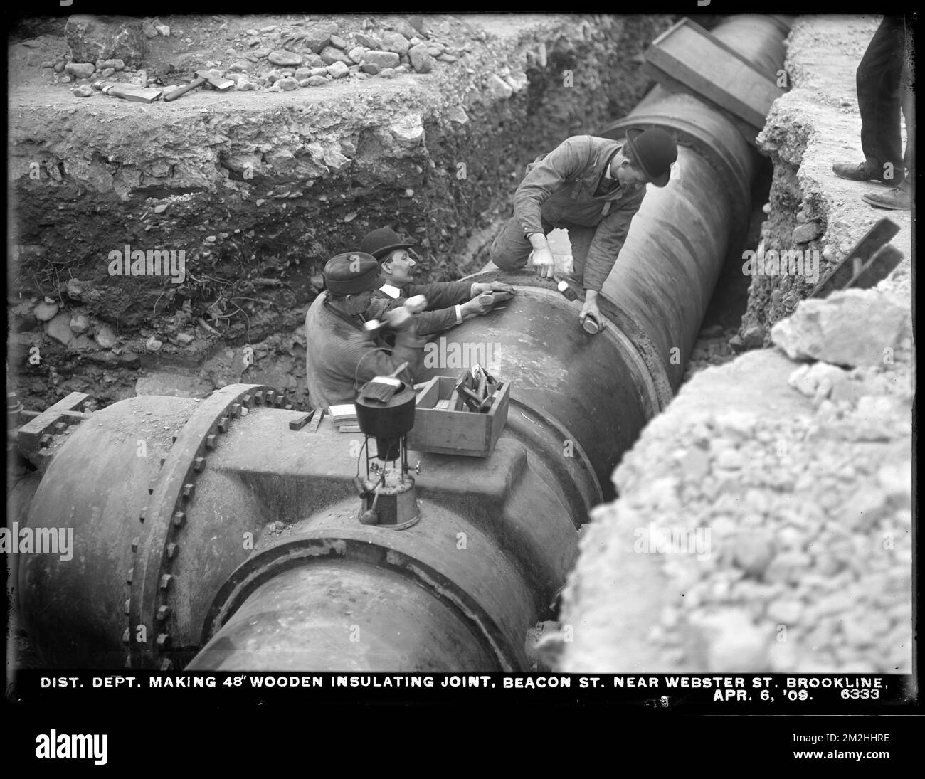 Distribution Department, Low Service Pipe Lines, 48-inch pipe, making ...