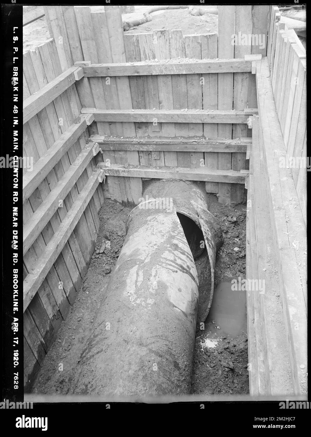 Distribution Department, Low Service Pipe Lines, break in 48-inch main ...