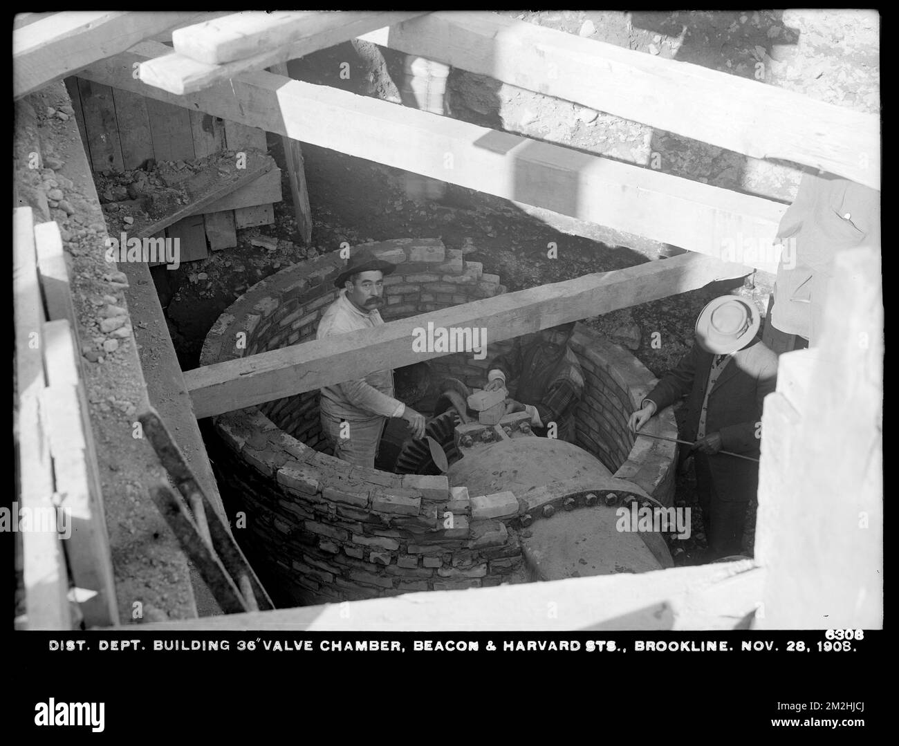 Distribution Department, Low Service Pipe Lines, building 36-inch valve ...