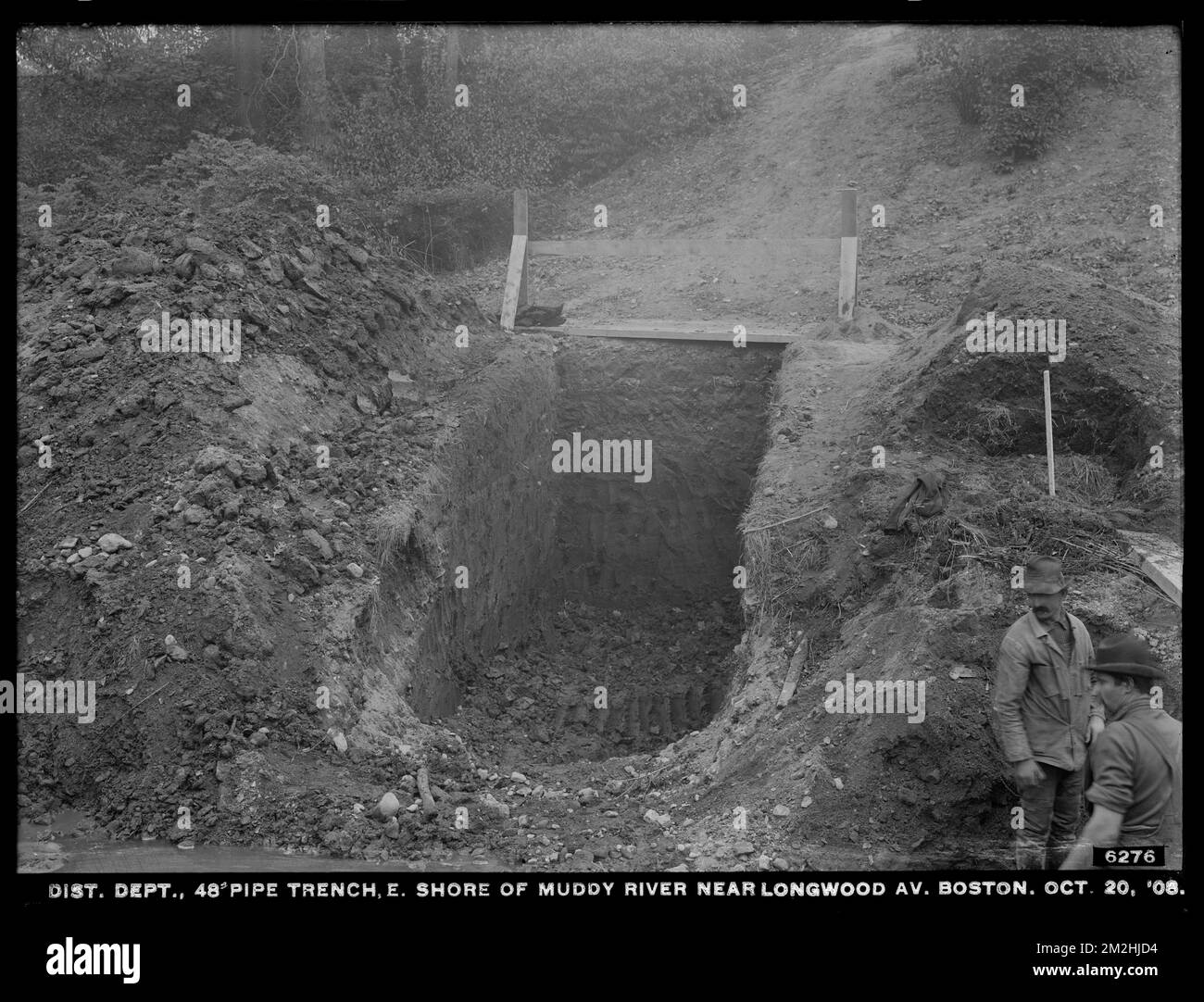 Distribution Department, Low Service Pipe Lines, 48-inch pipe, trench ...