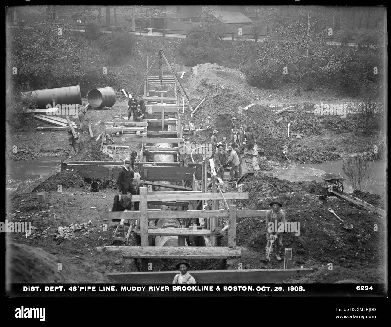 Distribution Department, Low Service Pipe Lines, 48-inch pipe, trench ...