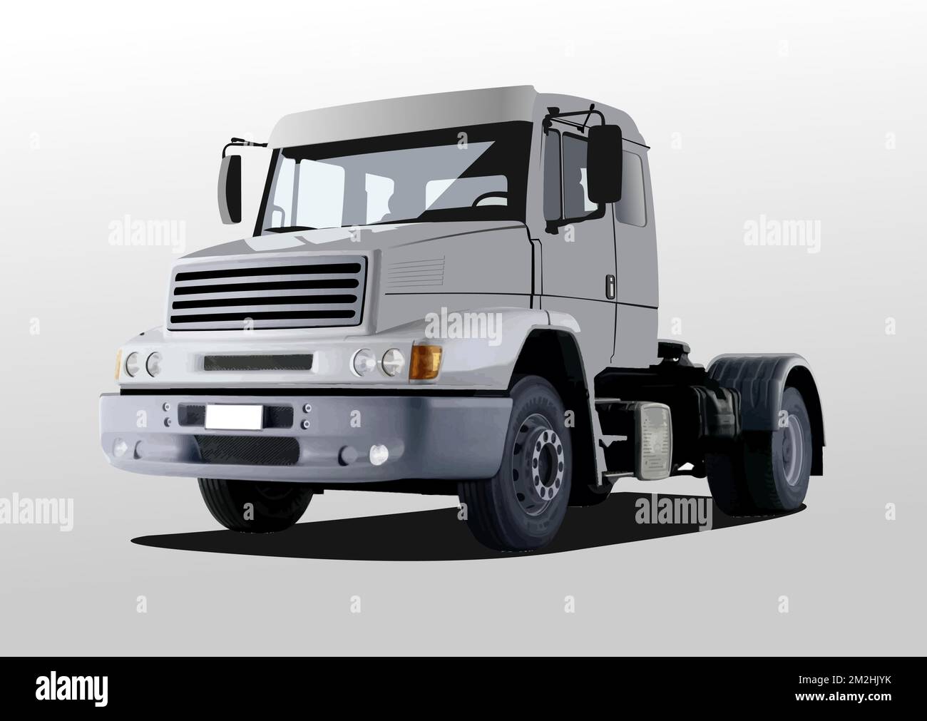 Gray truck on the road. Vector 3d illustration Stock Vector Image & Art ...