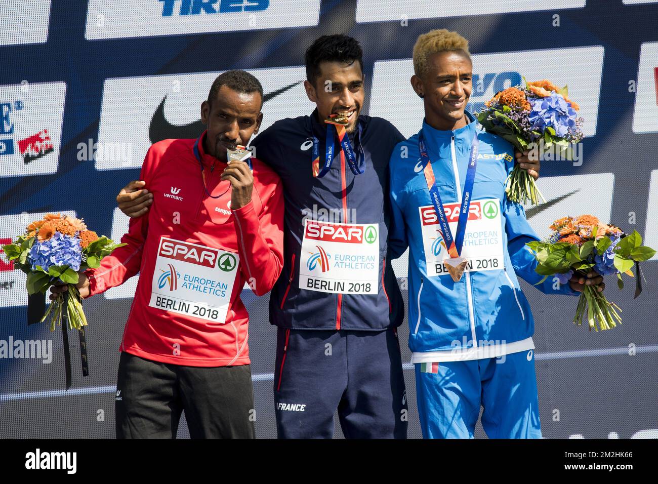 Belgian silver medalist Bashir Abdi, French gold medalist Morhad ...