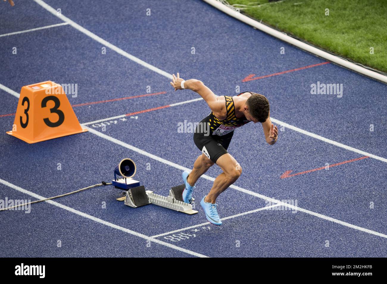 Belgian athlete Kevin Borlee pictured in action during the semifinals ...