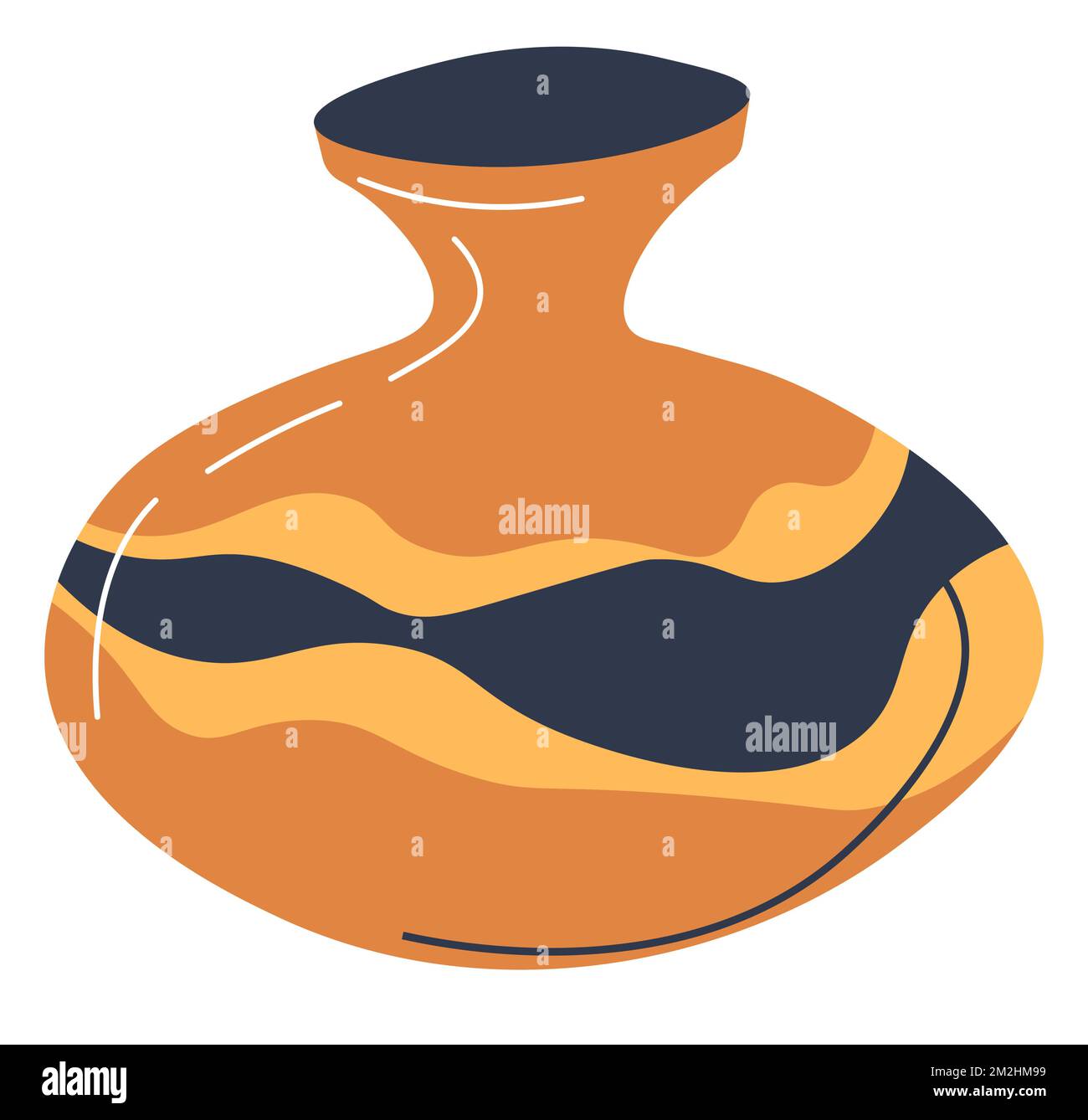 Decorative vase made of clay, interior design styling Stock Vector ...