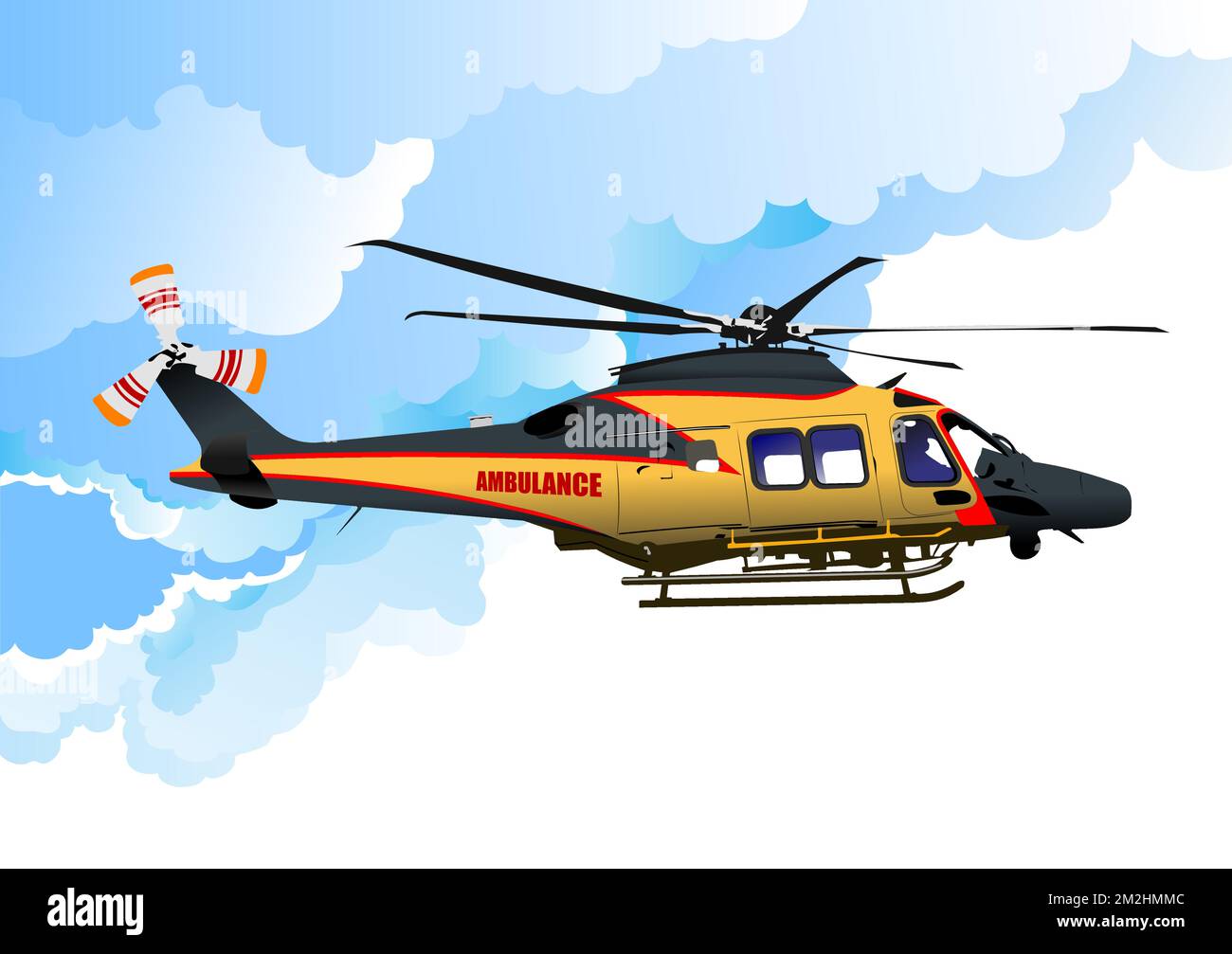 Ambulance and army helicopter. Vector 3d illustration Stock Vector ...