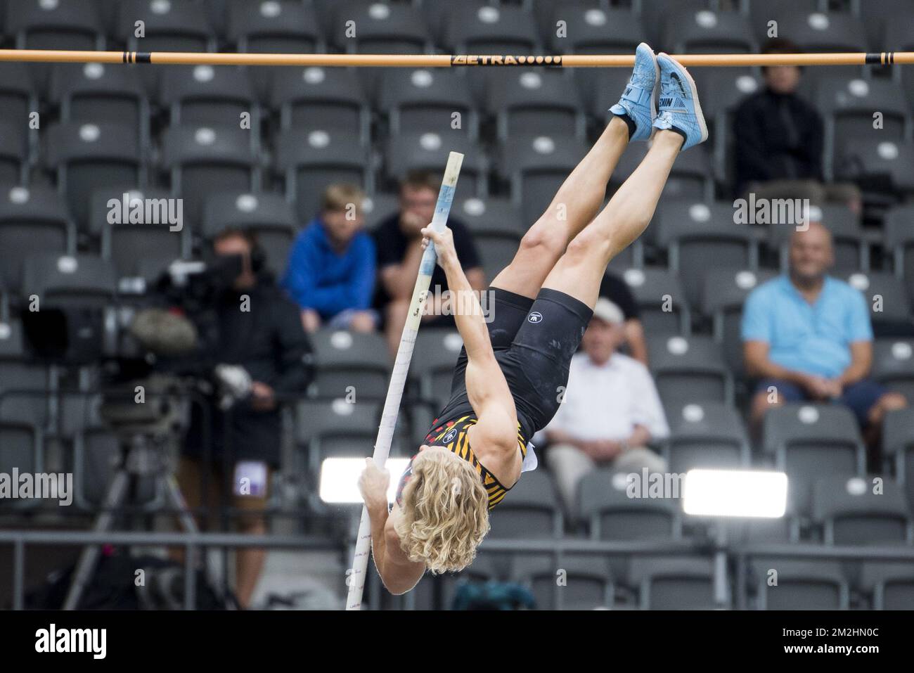 Belgian athlete Ben Broeders pictured during the men's Pole Vault event ...